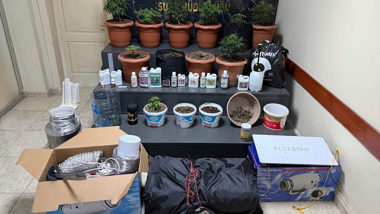 Eve giren polisler şoke oldu: Odayı uyuşturucu serasına çevirmişler!